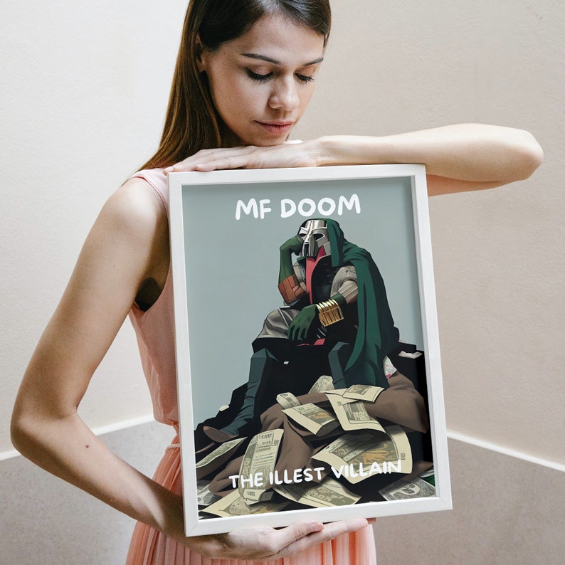 Modern Wall Art MF Doom Print Comic Book Rapper Print Bedroom Art Rap ...