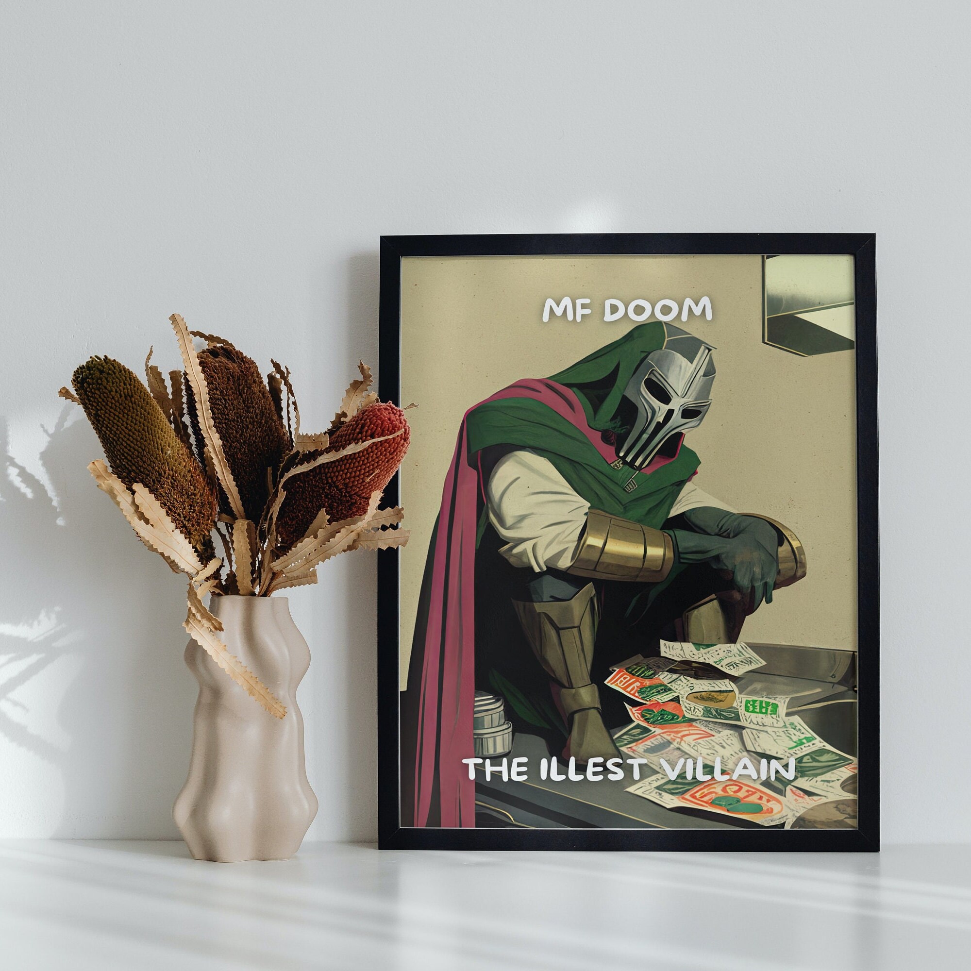 Modern Wall Art MF Doom Print Comic Book Rapper Print Bedroom Art Rap ...