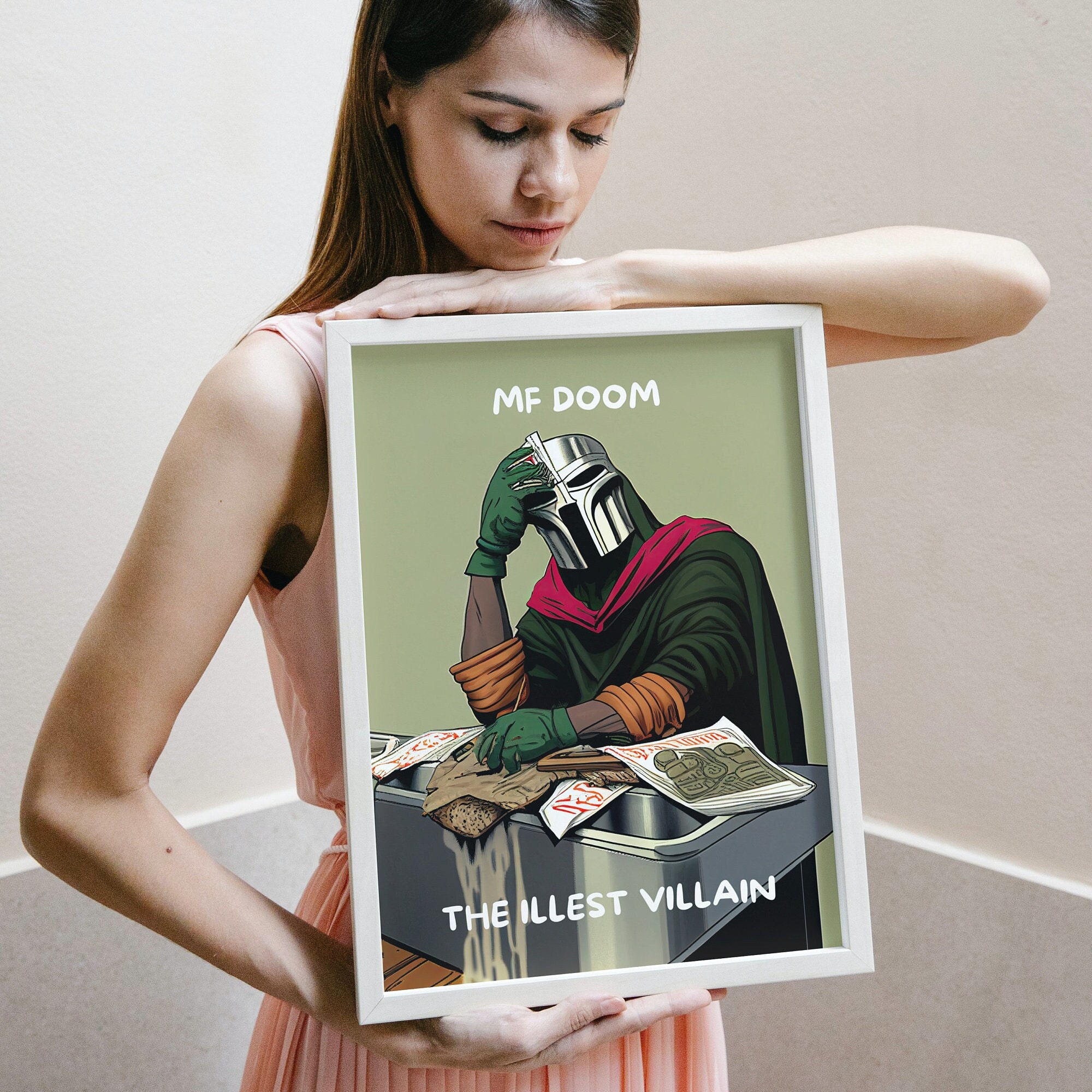 Modern Wall Art MF Doom Print Comic Book Rapper Print Bedroom Wall Art ...