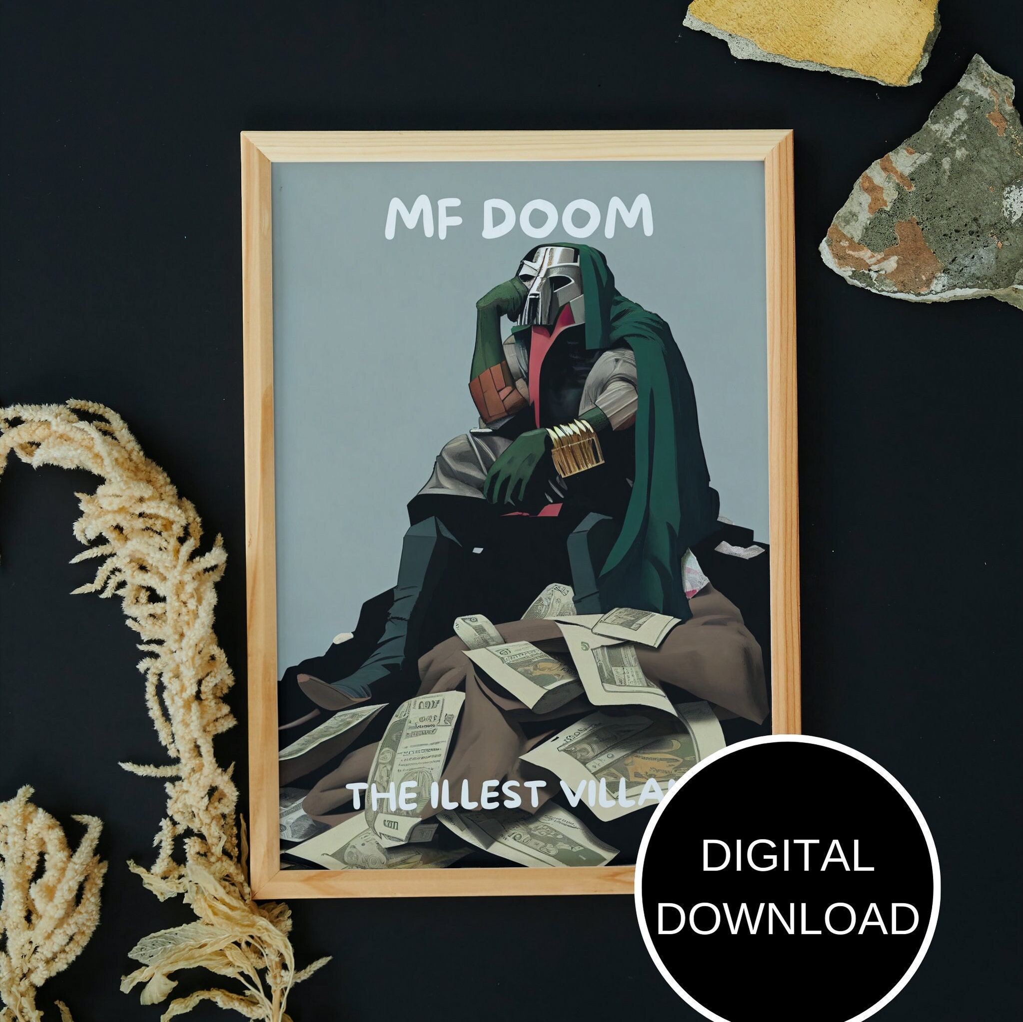 Modern Wall Art MF Doom Print Comic Book Rapper Print Bedroom Art Rap ...