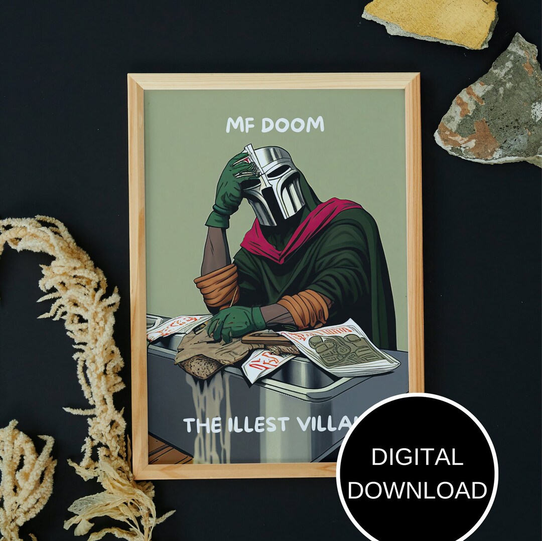 Modern Wall Art MF Doom Print Comic Book Rapper Print Bedroom Wall Art ...