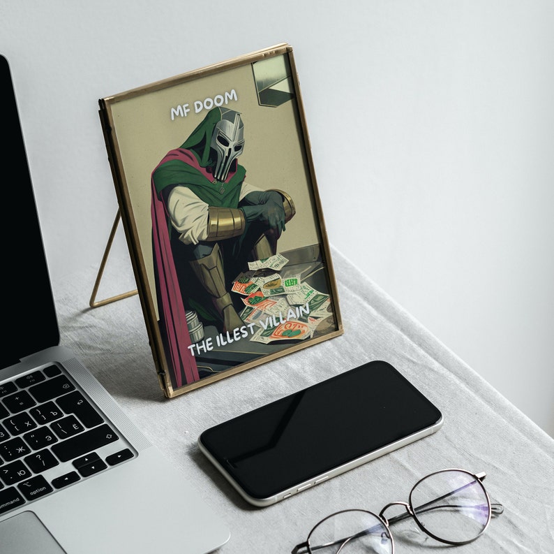 Modern Wall Art MF Doom Print Comic Book Rapper Print Bedroom Art Rap ...