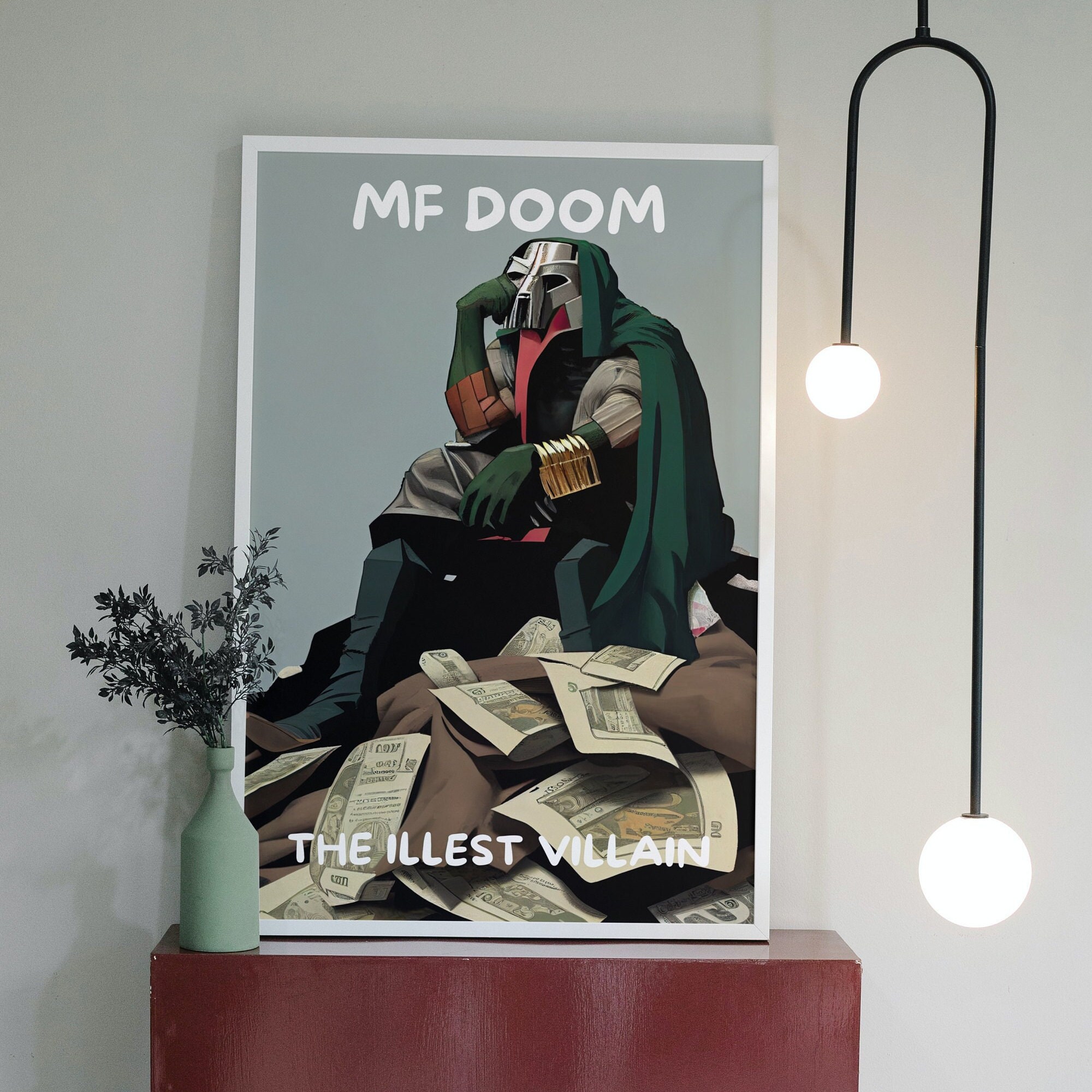 Modern Wall Art MF Doom Print Comic Book Rapper Print Bedroom Art Rap ...