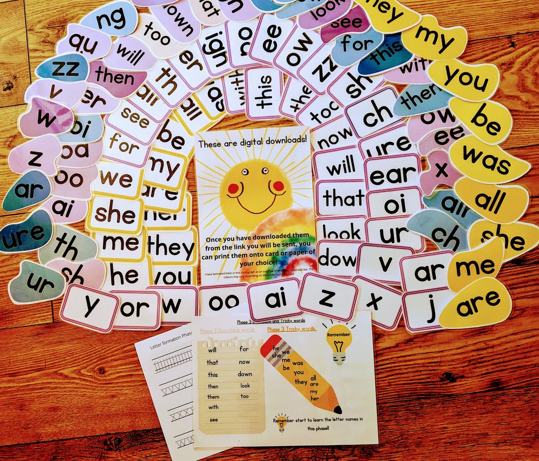 Reception Word and Sound Cards for Phase 3 Digital Download to - Etsy