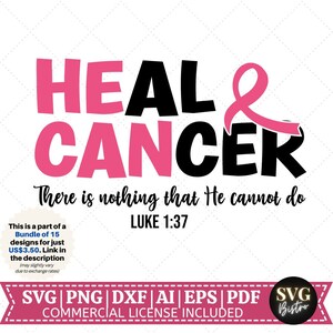 Heal Cancer SVG | He Can SVG | Cancer Awareness SVG | Halloween Ribbon ...