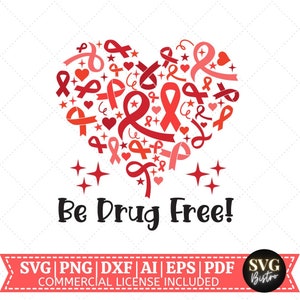 Be Drug Free SVG | Red Ribbon Week SVG | No to Drugs SVG | Drug Free ...