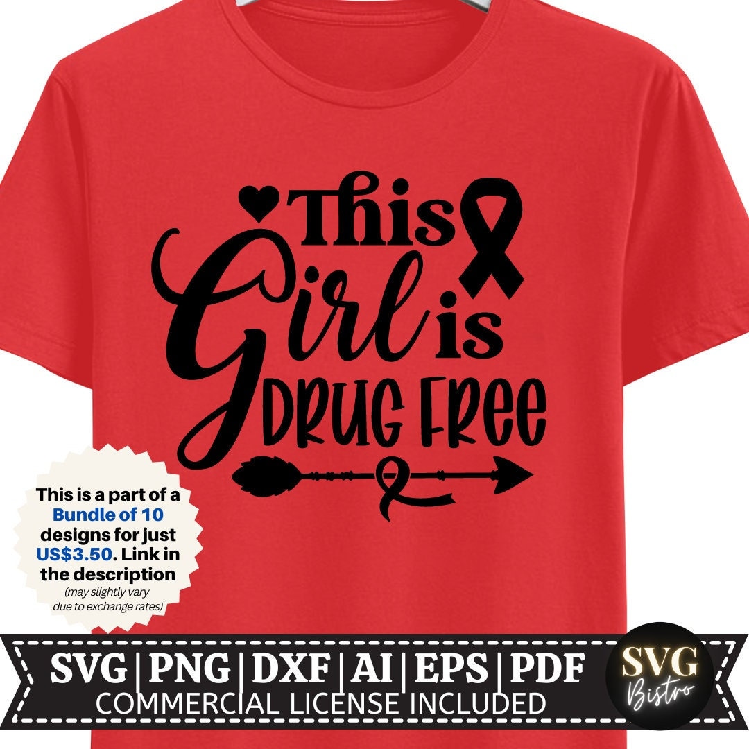 Drug Free Girl SVG Red Ribbon Week SVG No to Drugs SVG Drug Free Svg ...
