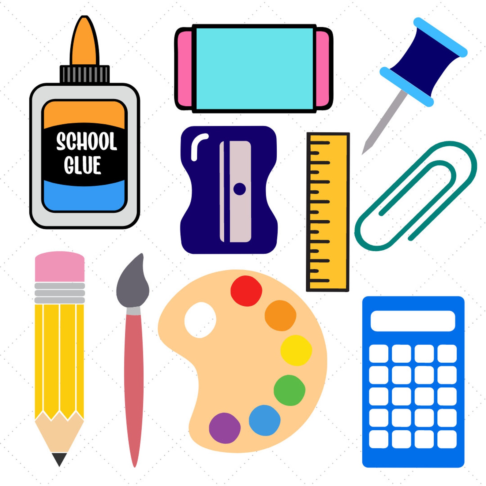 School Supplies SVG Bundle | Teacher SVG Bundle | Back to School SVG ...