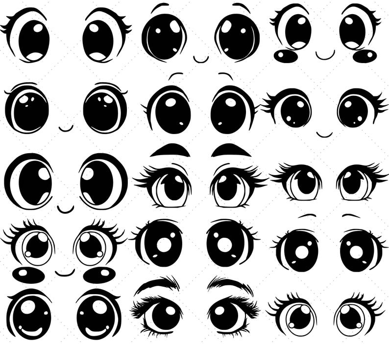 Cartoon Eyes SVG, Comic Book Eyes SVG Bundle, Googly Eyes, Out Line ...