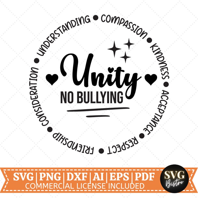 Unity No Bullying SVG Anti Bullying SVG Unity Day Shirt - Etsy