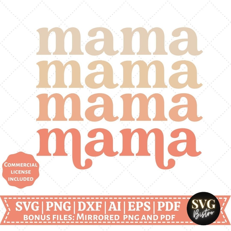 Retro Mama SVG Mama SVG Stacked Mama SVG Retro Svg - Etsy