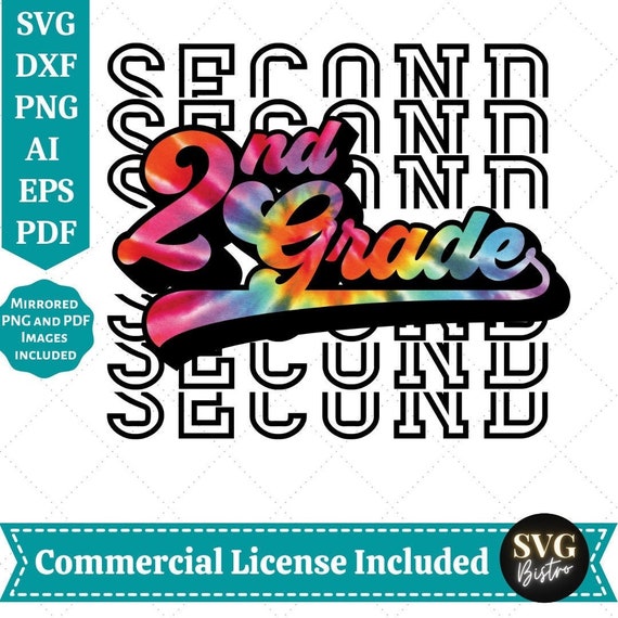 Second Grade SVG Layered Retro SVG Stacked SVG Back to - Etsy