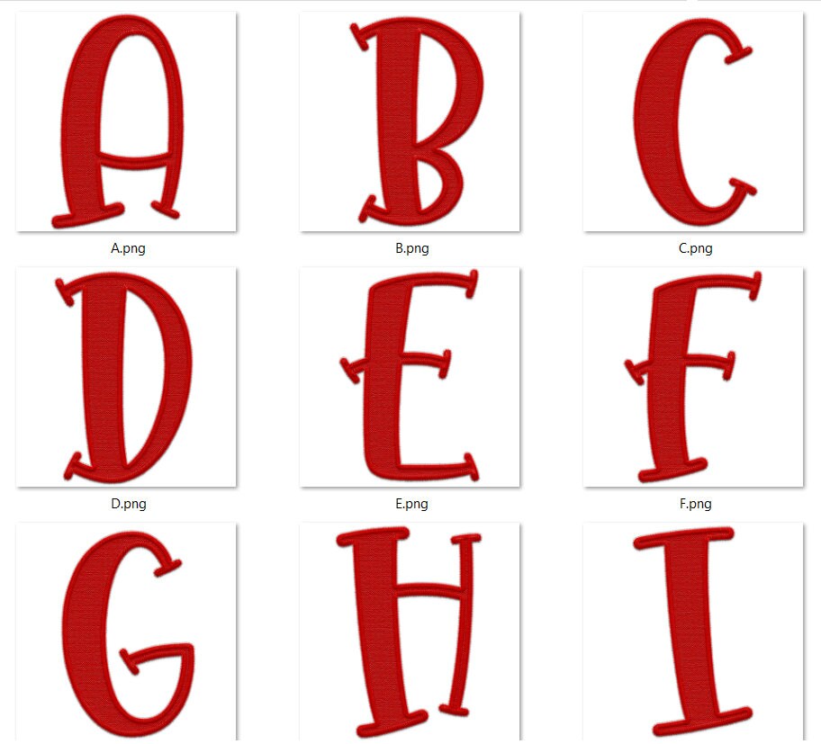 Embroidered-effect Alphabet PNG Bundle Stitch-effect Letters - Etsy