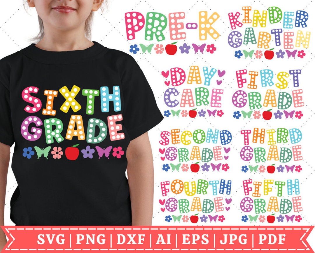 Back to School SVG Bundle, Pre K, 1st, 2nd, 3rd Grade, Digital Download ...