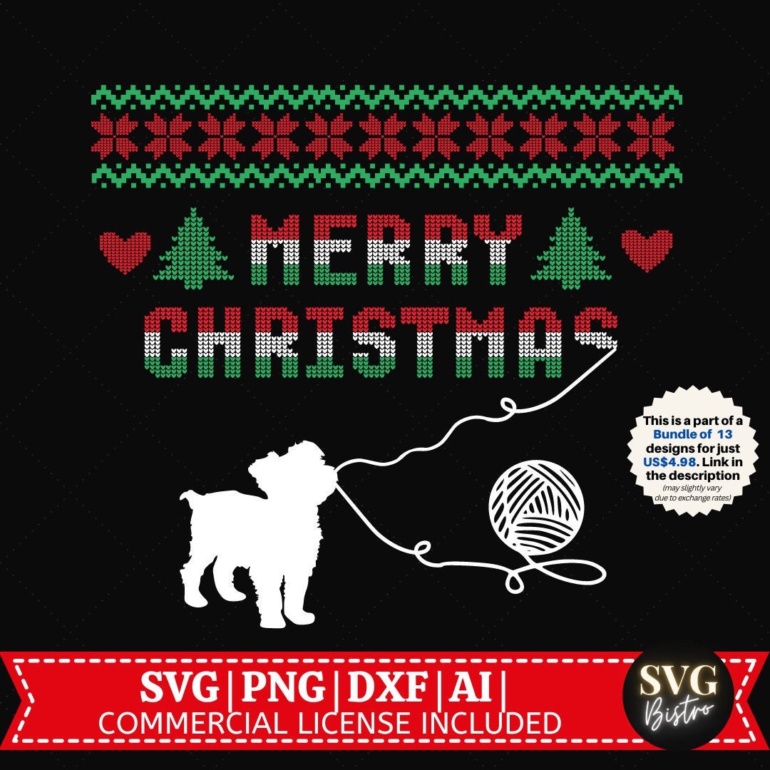 Yorkshire Terrier SVG | Ugly Christmas Sweater SVG | Christmas Family ...