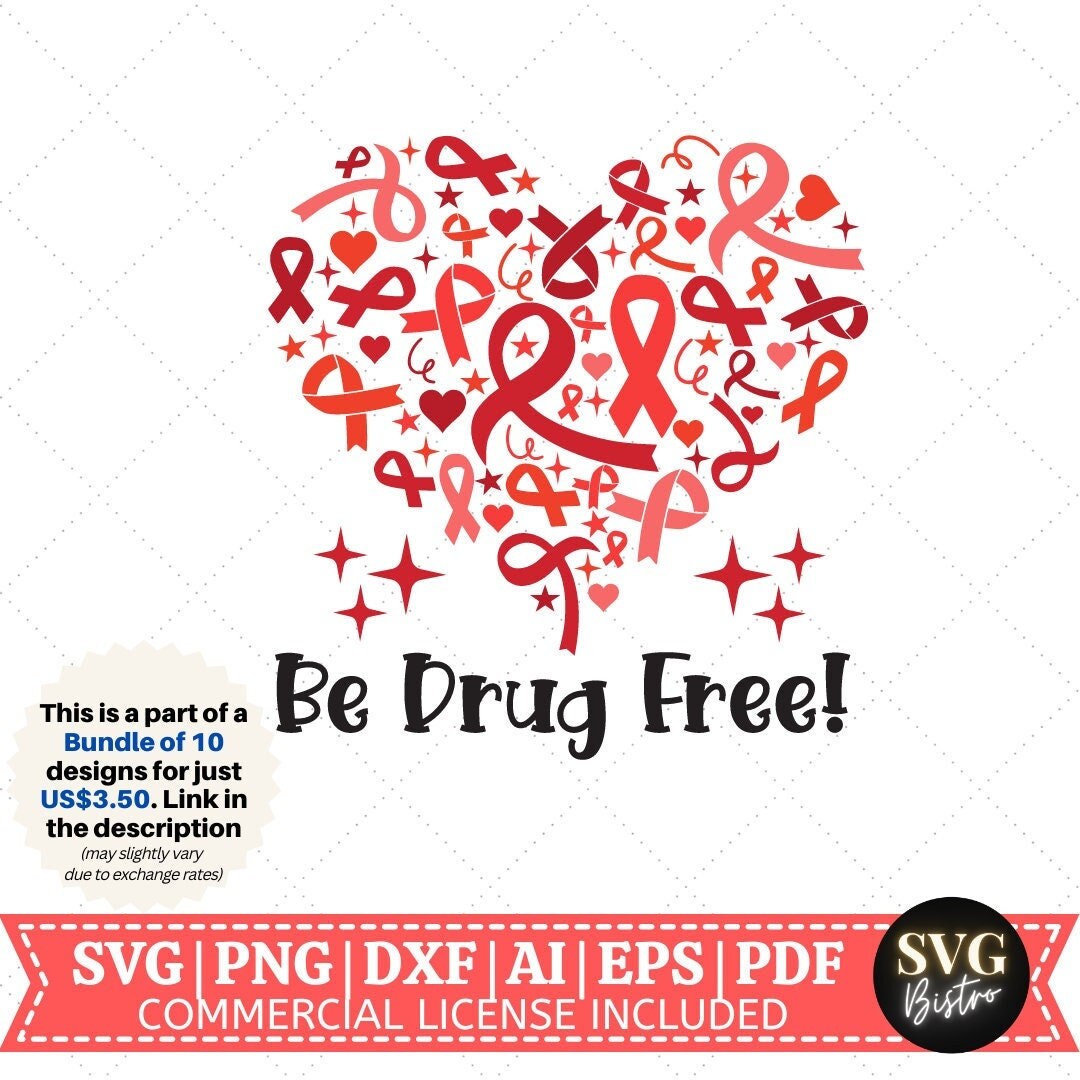 Be Drug Free SVG | Red Ribbon Week SVG | No to Drugs SVG | Drug Free ...