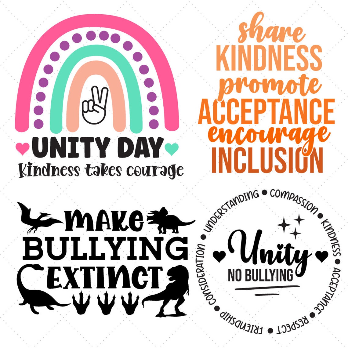 Anti Bullying SVG Bundle No to Bullying SVG Unity Day - Etsy
