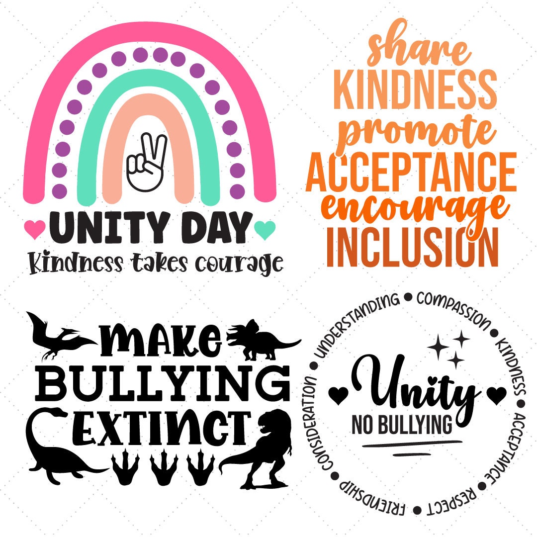 Anti Bullying SVG Bundle No to Bullying SVG Unity Day - Etsy