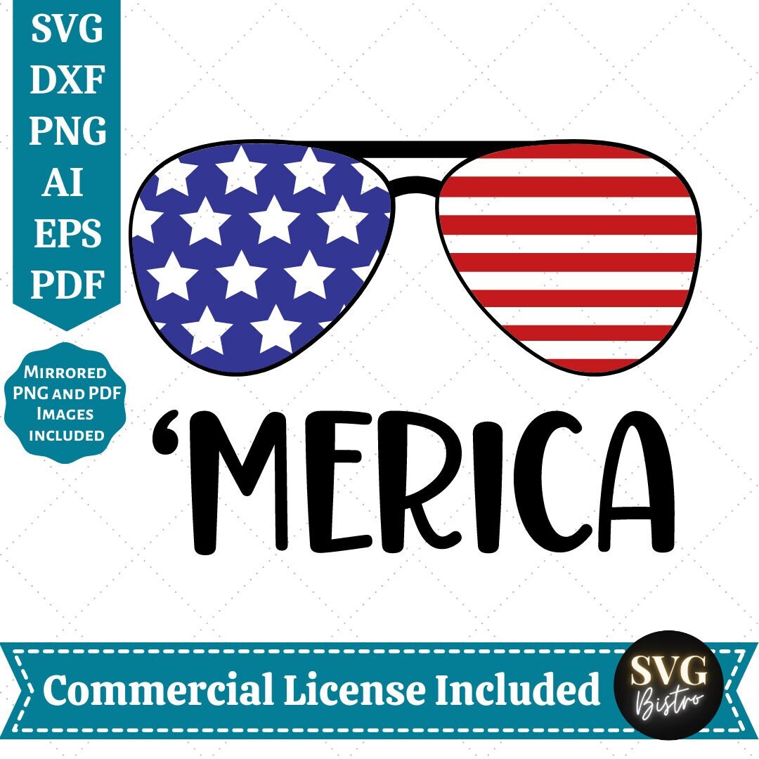 America Glasses SVG | 4th of July SVG | America Svg | USA Flag ...