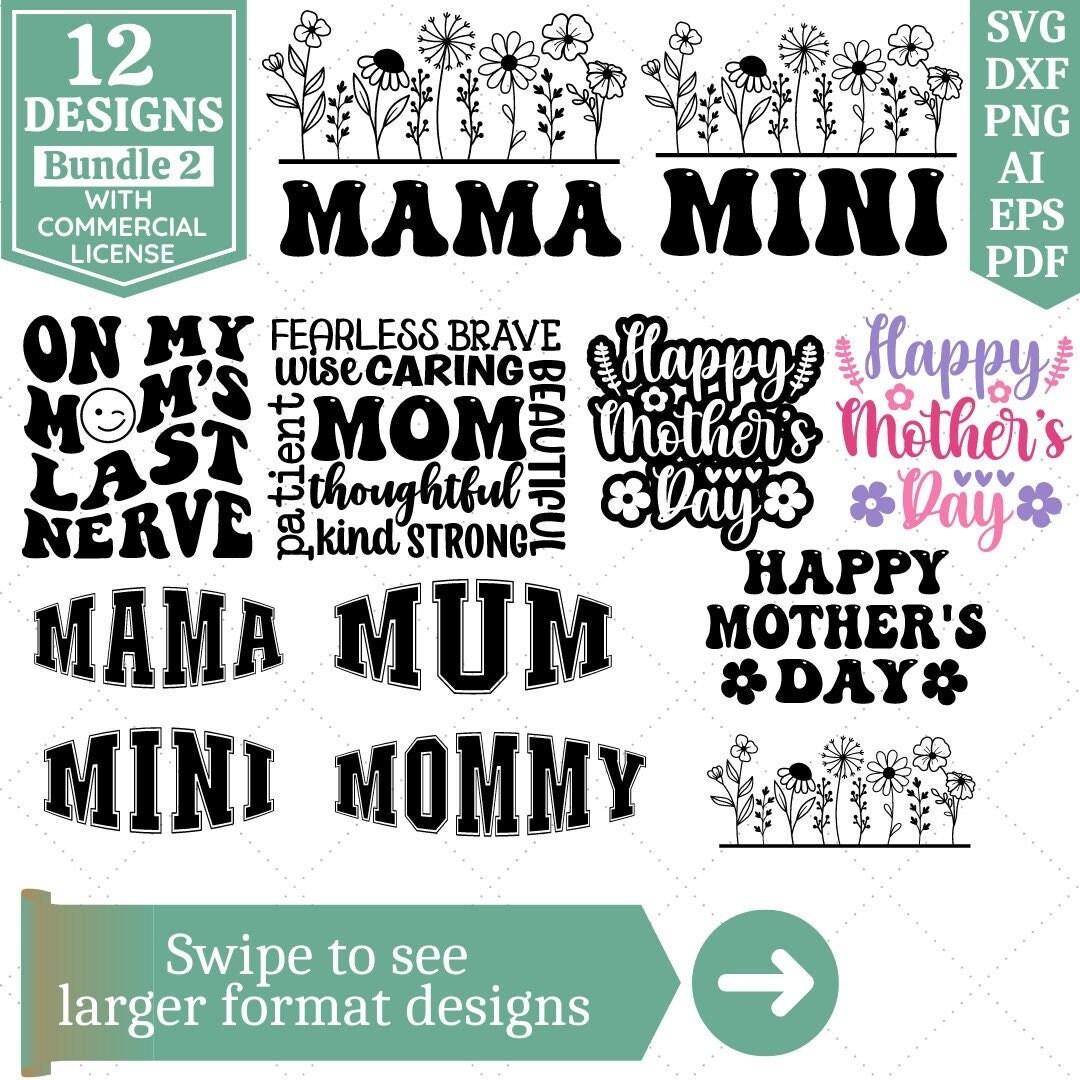 Mama SVG Bundle | Mother's Day SVG Bundle | Mom Life | Retro Mom Svg ...