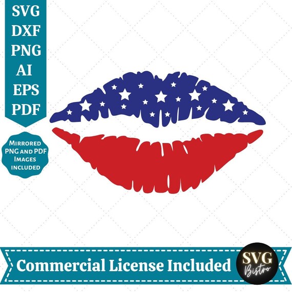 American Lips SVG 4th of July SVG America Svg USA Flag - Etsy
