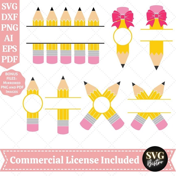 Pencil Monogram SVG Teacher Monogram SVG Teacher Shirt SVG - Etsy