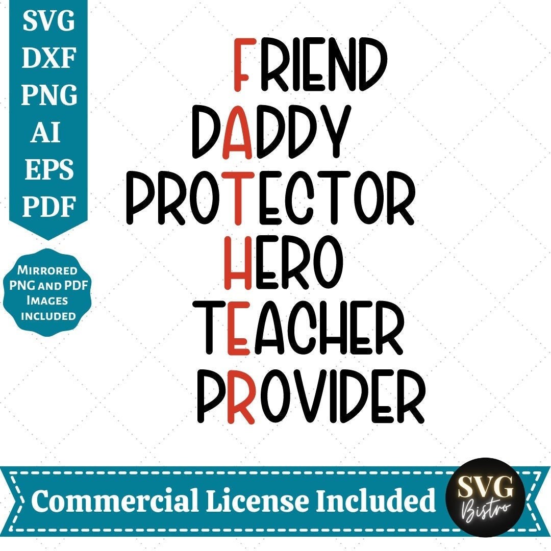 F-A-T-H-E-R SVG, Daddy SVG, Father's Day SVG, Daddy Svg, Gift for Dad ...