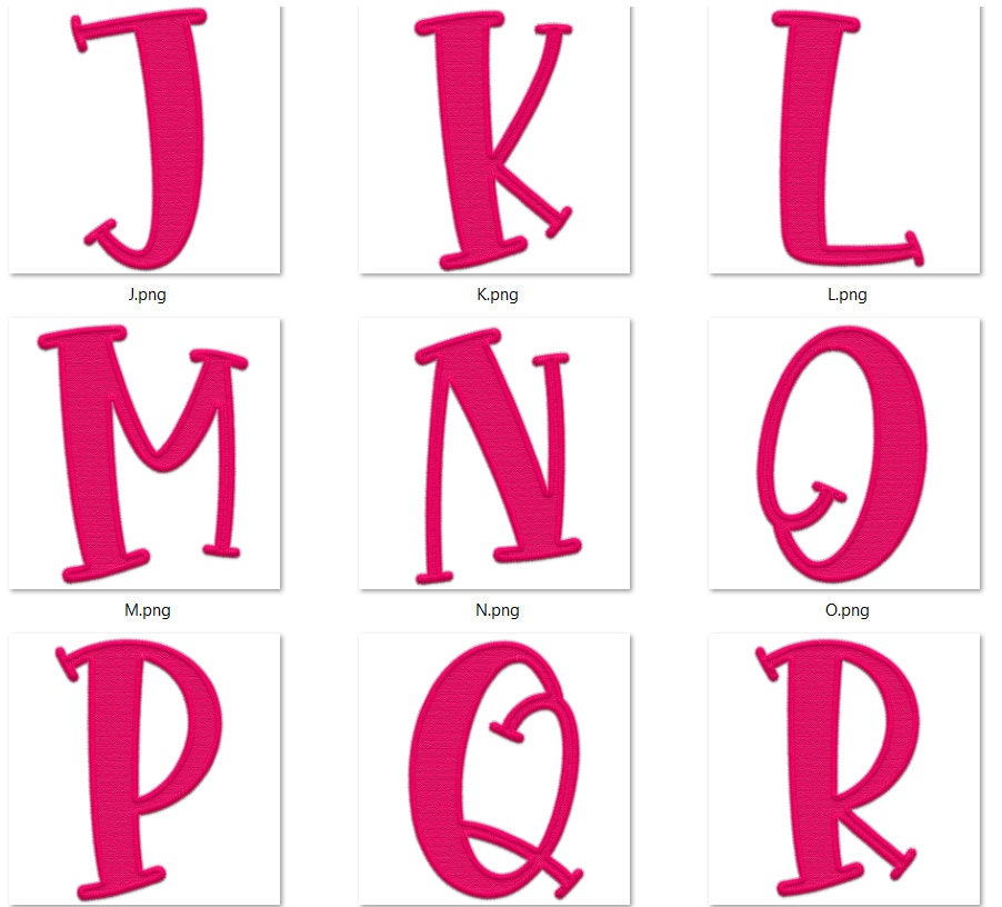 Embroidered-effect Alphabet PNG Bundle Stitch-effect Letters - Etsy