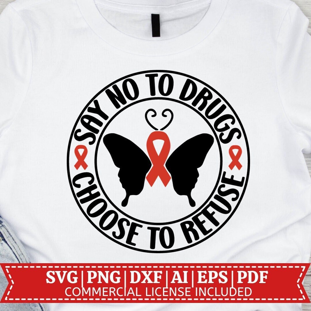 Say No to Drugs SVG Red Ribbon Week SVG No to Drugs Drug Free anti-drug ...