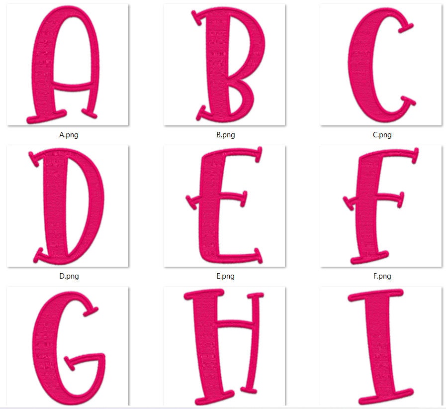 Embroidered-effect Alphabet PNG Bundle Stitch-effect Letters - Etsy