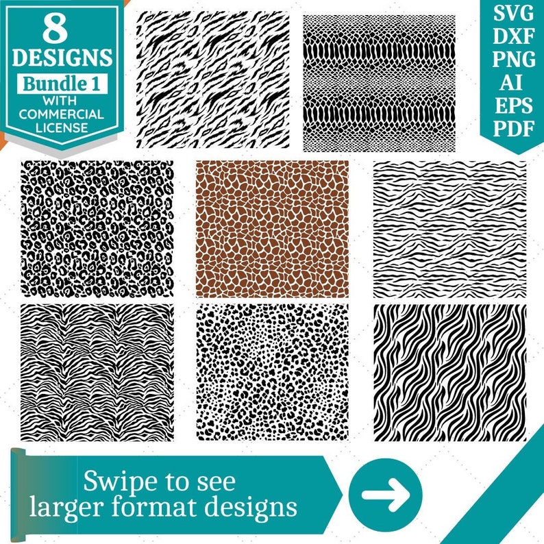 Animal Prints SVG Bundle Animal Patterns SVG Leopard SVG - Etsy