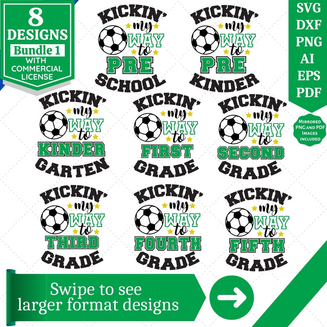 Back to School SVG Bundle | Soccer SVG | School Grade SVG | Football ...