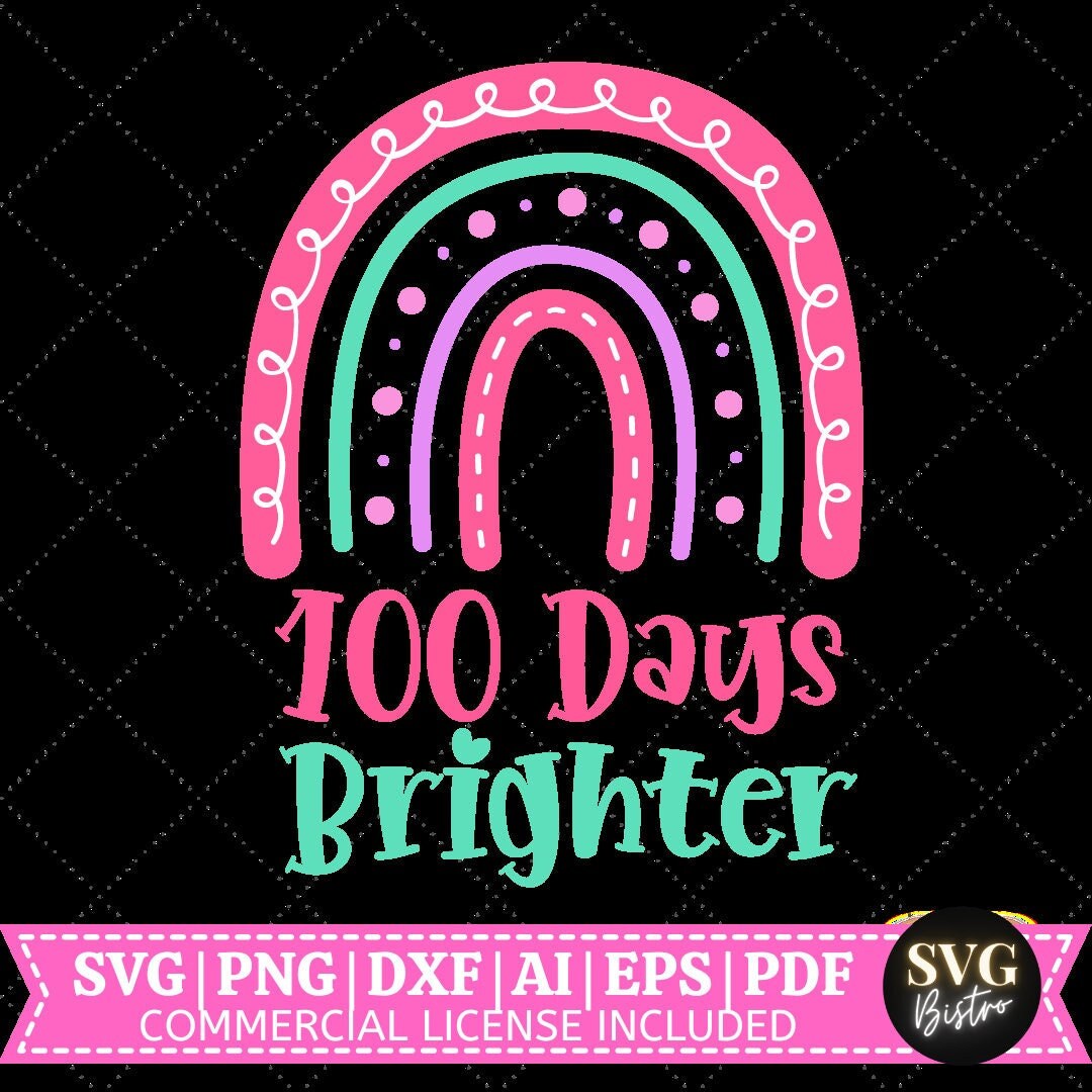 100 Days of School SVG | Rainbow SVG | Back to School SVG | School ...
