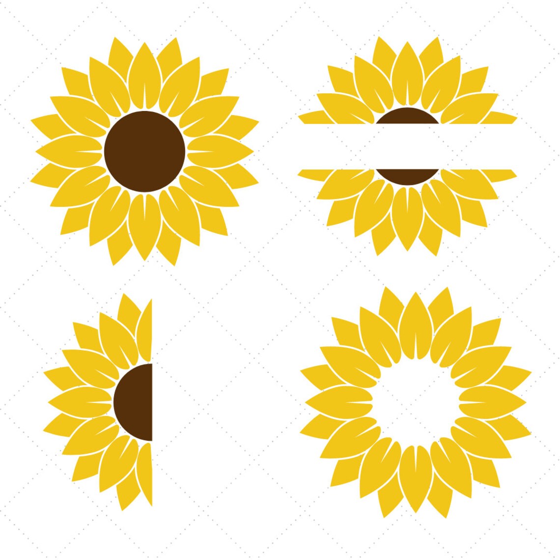 Sunflower SVG Bundle Sunflower SVG Sunflower Monogram Svg - Etsy