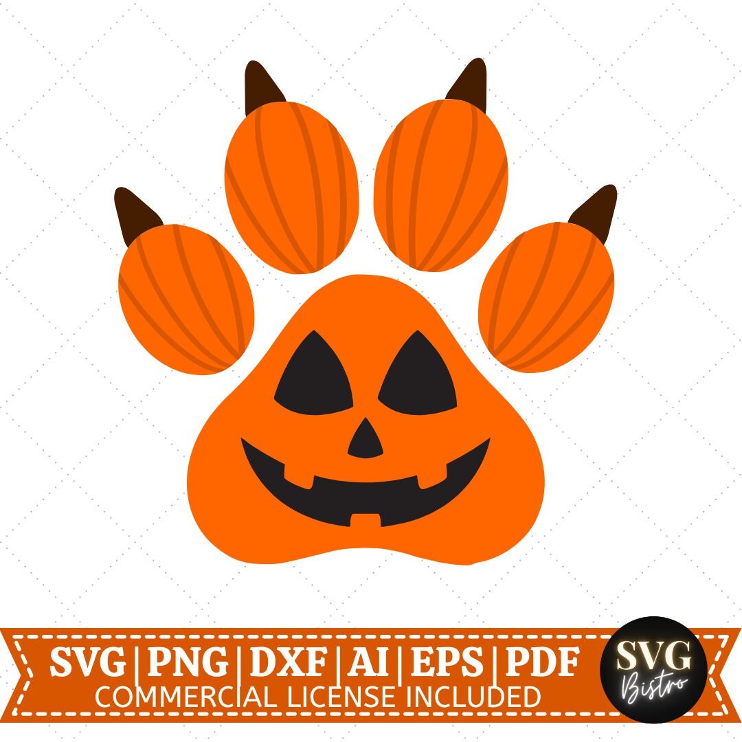 Halloween Paw Print SVG | Halloween SVG | Paw Print SVG | Dog Lovers ...