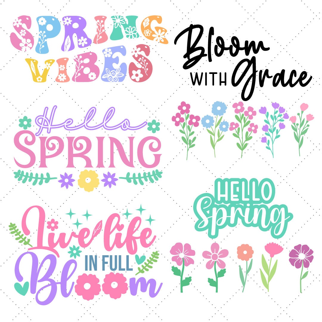 Spring SVG Bundle Flowers SVG Bundle Leaves SVG Spring - Etsy