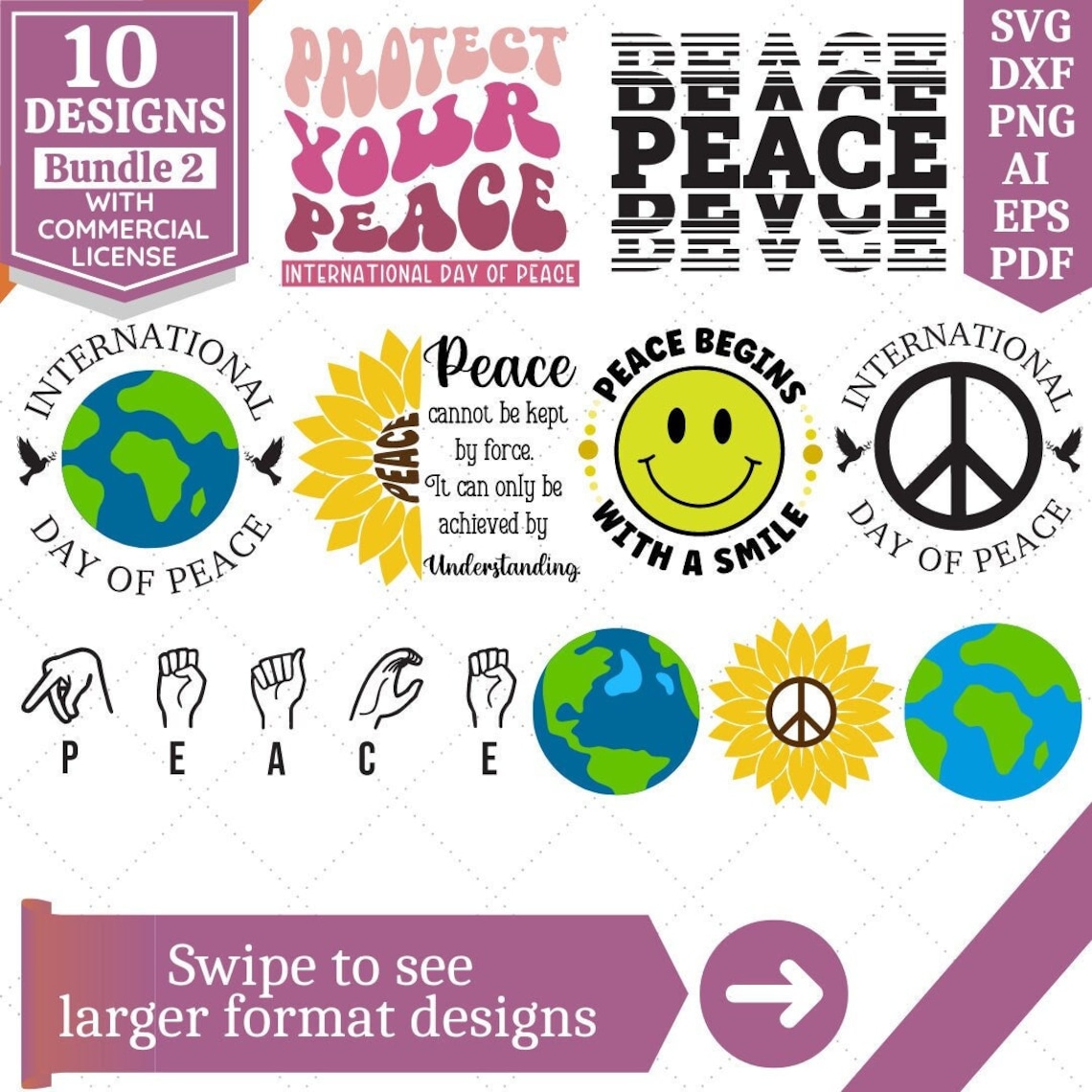 International Day of Peace SVG Bundle Peace SVG Day of - Etsy