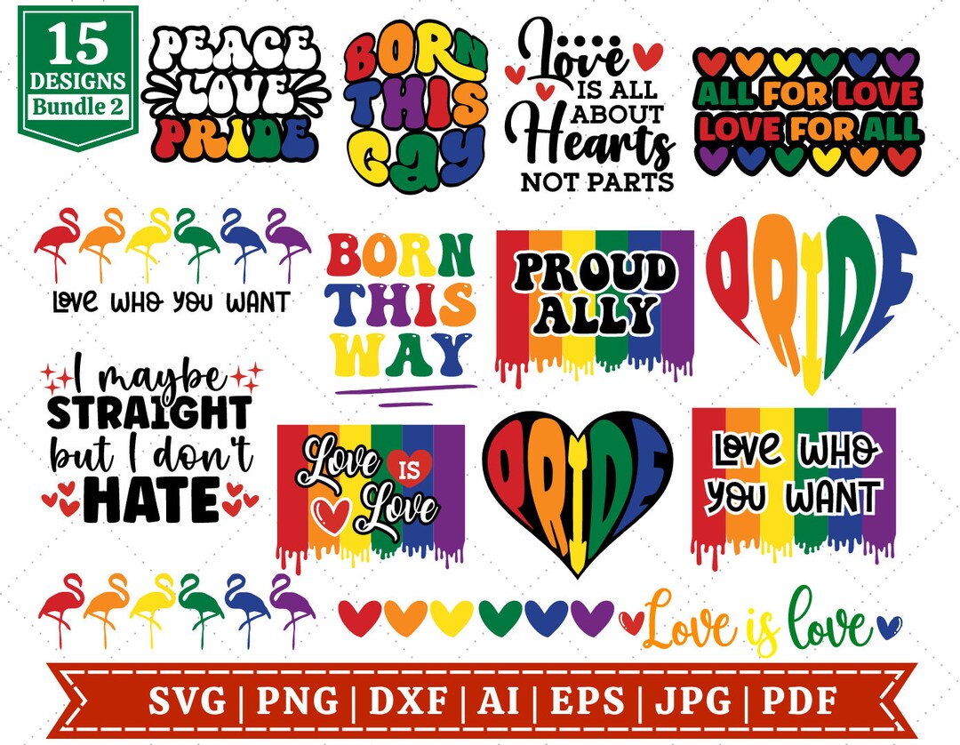 Gay Pride SVG Bundle, LGBTQIA Svg Bundle, Proud Ally Svg, Gay Pride Svg ...