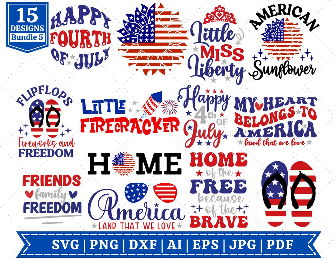 Fourth of July SVG Bundle, 4th of July SVG Bundle, America Svg, USA ...