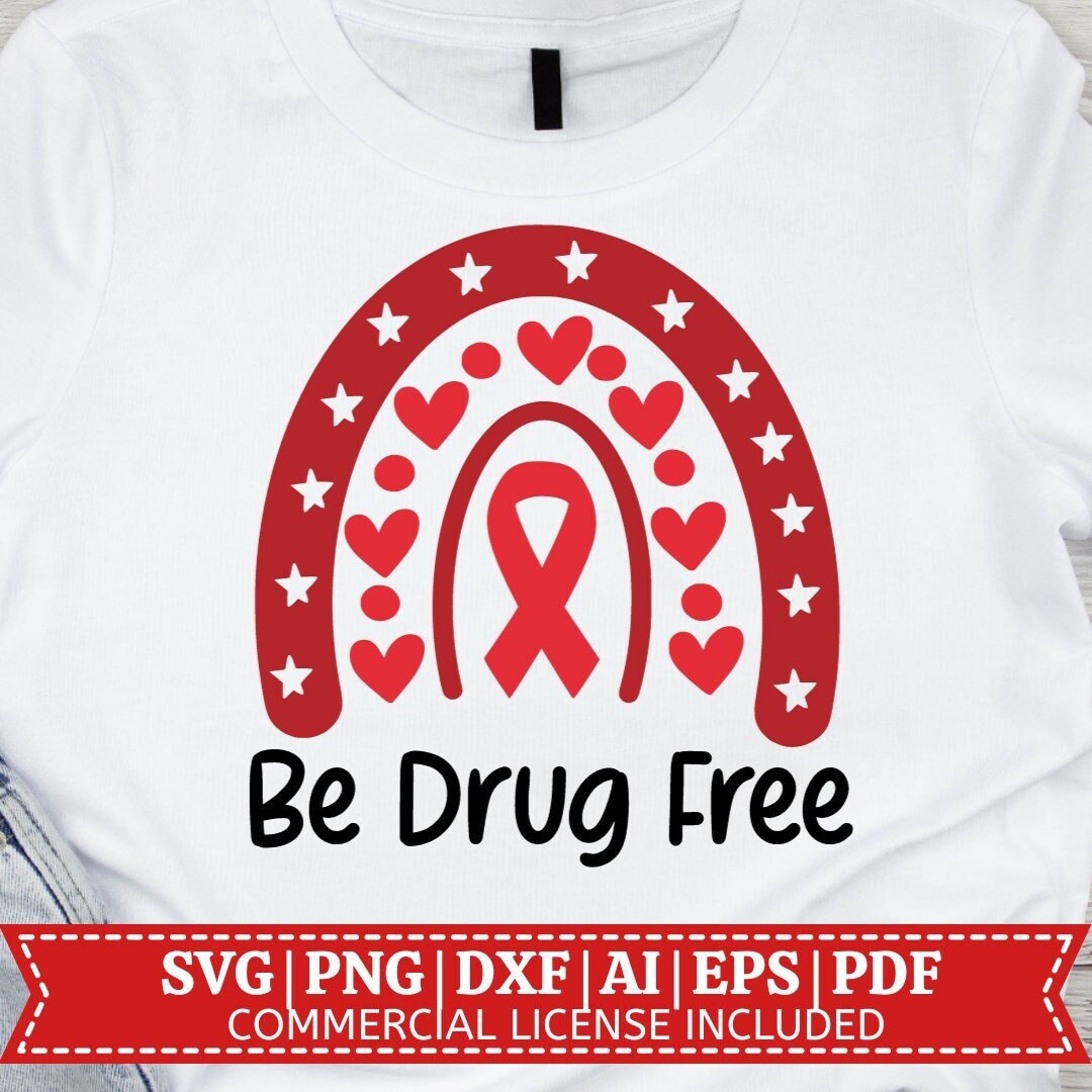 Be Drug Free SVG Red Ribbon Week SVG No to Drugs SVG Drug Free Svg Anti ...