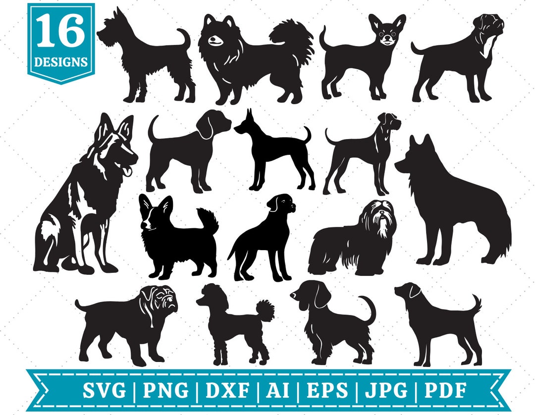 Dog Breeds SVG Bundle | Dogs Silhouette SVG Bundle | Dog Lovers SVG ...