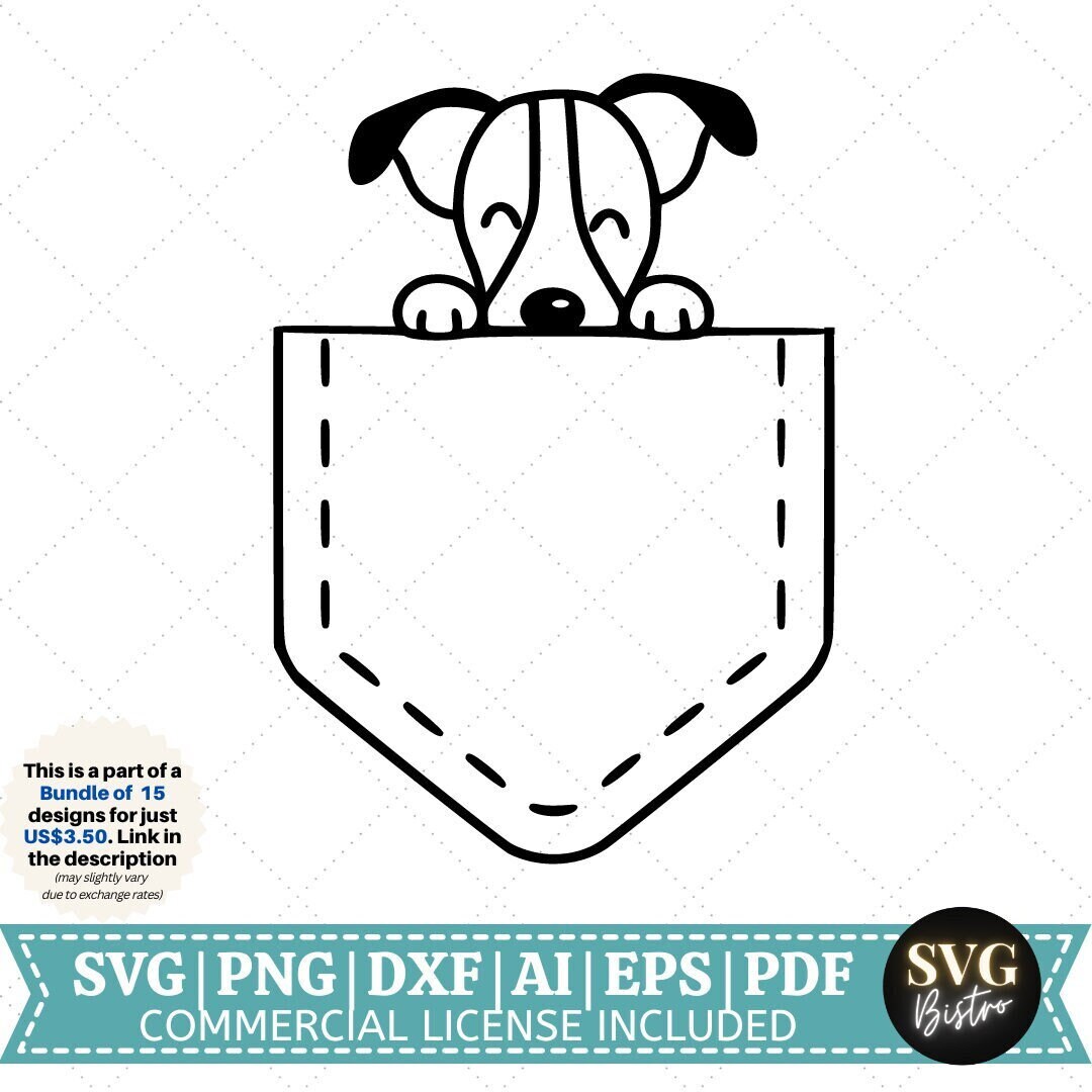 Dog Pockets SVG | Dogs in Pocket SVG | Dog Lovers SVG | Dog Moms Svg ...