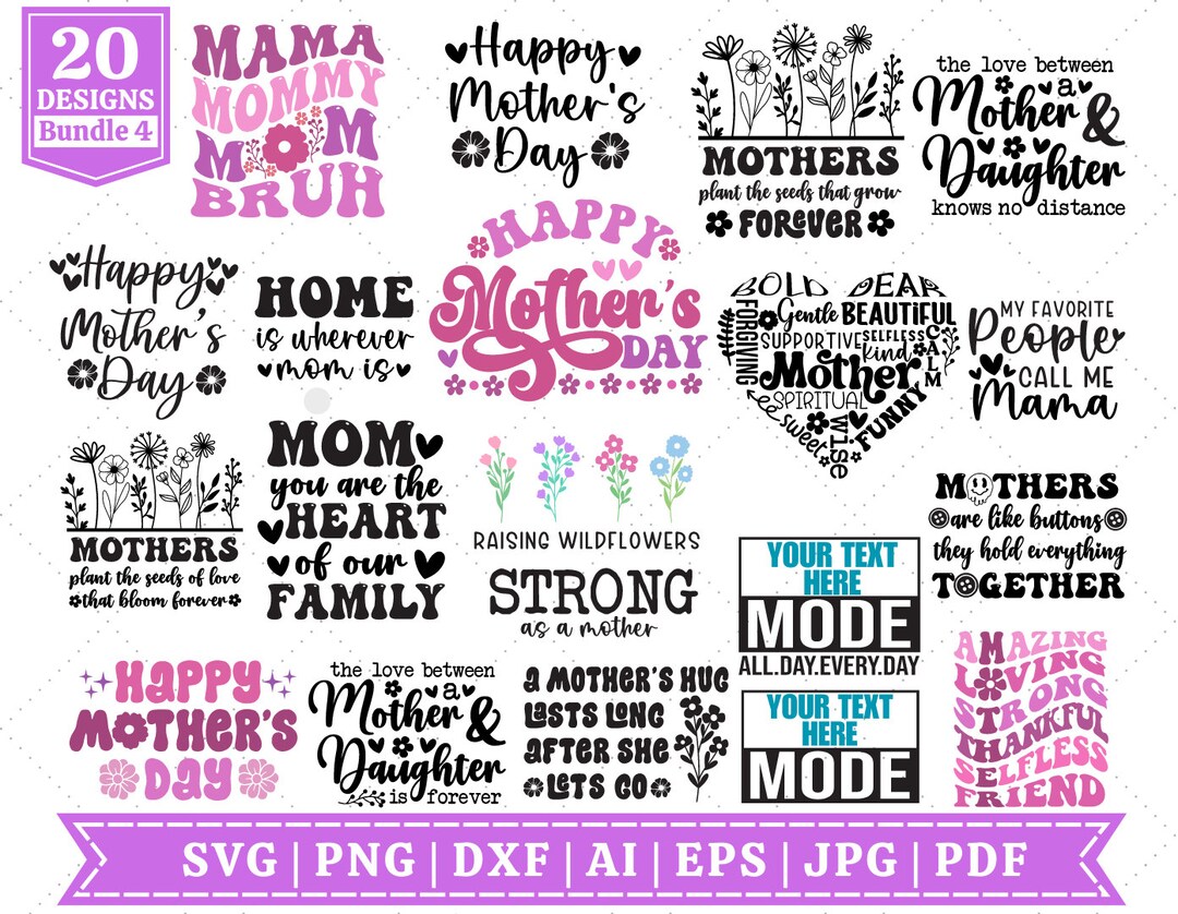 Mama SVG Bundle | Mother's Day SVG Bundle | Mom Life | Retro Mom Svg ...
