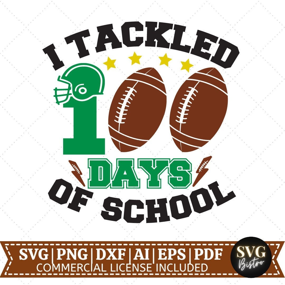 100 Days of School SVG Football SVG Back to School SVG - Etsy