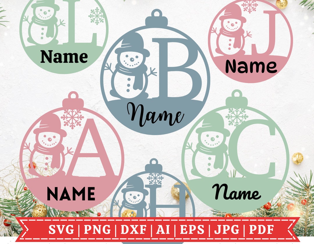 Christmas Ornaments SVG Bundle | Christmas Monograms SVG | Personalized ...
