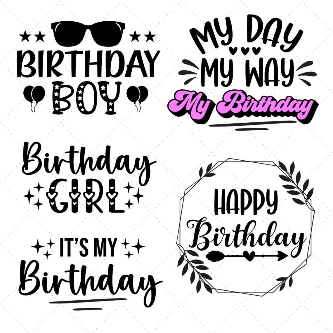 Birthday SVG Bundle Happy Birthday SVG Birthday Queen SVG - Etsy