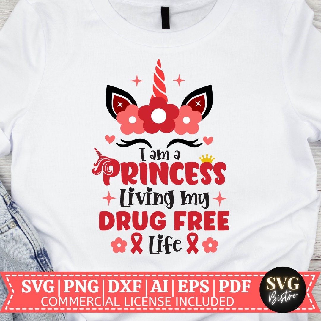 Drug Free Princess SVG Red Ribbon Week SVG No to Drugs SVG - Etsy
