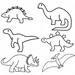 Dinosaur Doodle SVG Bundle Dinosaur Outline SVG Dinosaur Coloring SVG ...