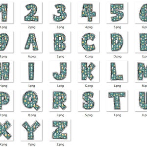 Easter Doodle Alphabet Bundle, Letters With Clipart PNG Letters ...