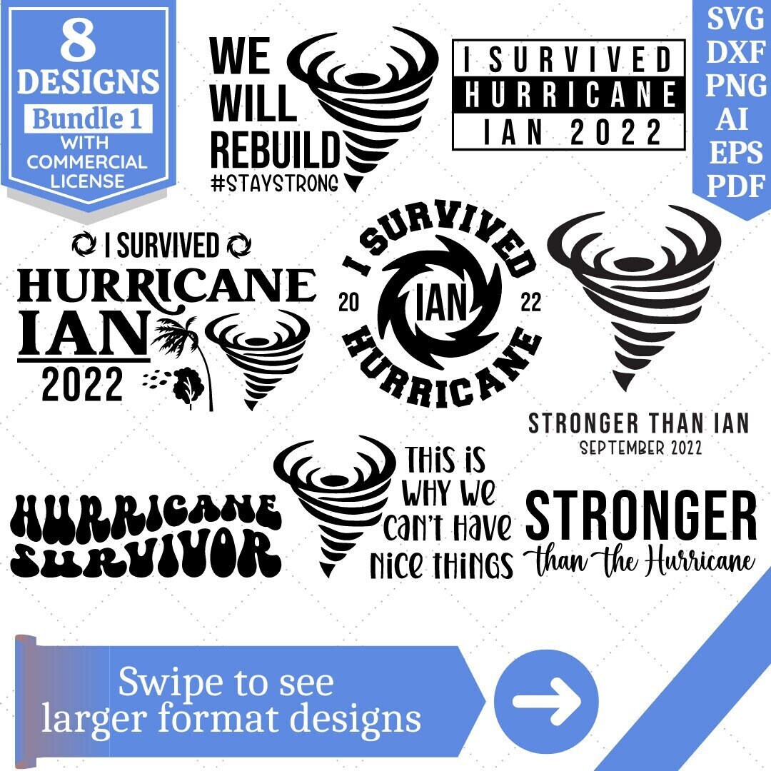 Hurricane Ian SVG Bundle | Hurricane Ian Survivor SVG | Hurricane Ian ...
